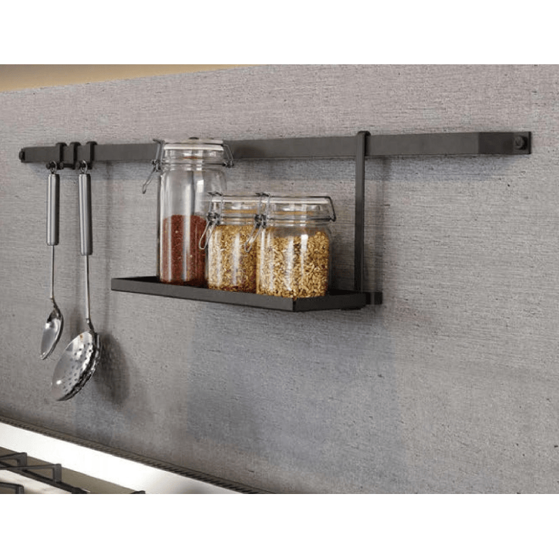 Profil mit Haken um Regal aufzuhängen / Schwarzer Graphit